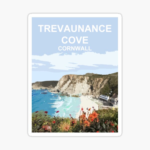 "Trevaunance Cove, St Agnes Cornwall. Cornish gift. Kernow fishing harbour" Sticker for Sale by ...
