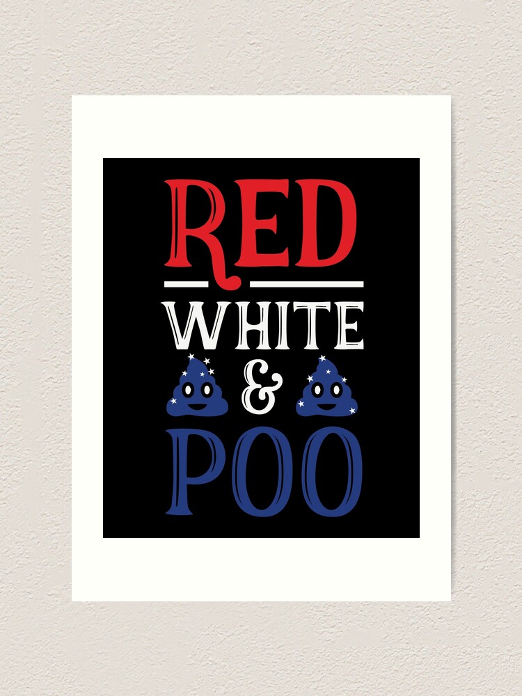 "Red White & Poo Poop Emoji Emoticon " Art Print for Sale by BUBLTEES ...