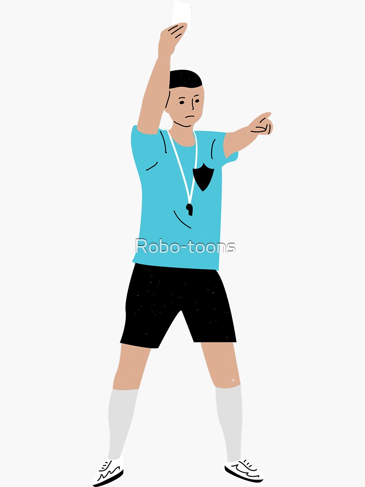 "a referee raises a white card in a football match" Sticker for Sale by ...