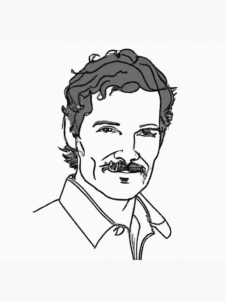 "pedro pascal line drawing " Sticker for Sale by faytan | Redbubble