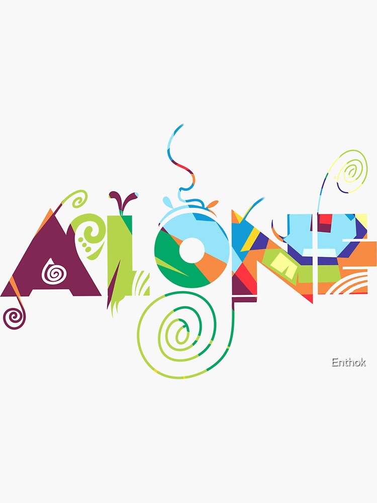 "Alone typography" Sticker for Sale by Enthok | Redbubble