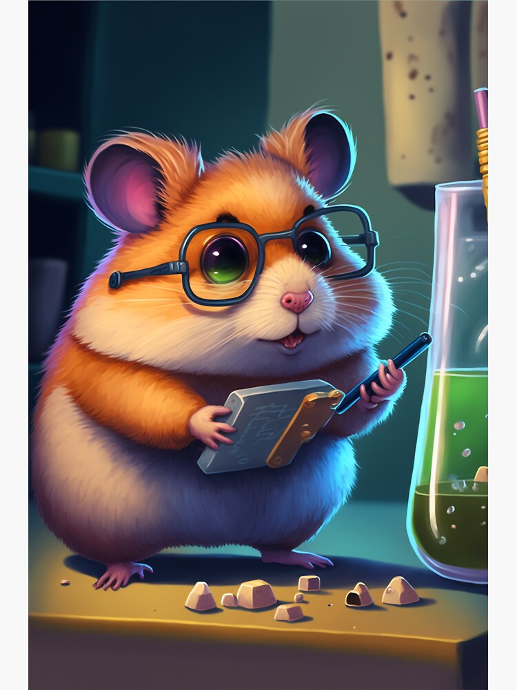 "Hamster in the laboratory doing a chemical experiment, hamster lovers ...
