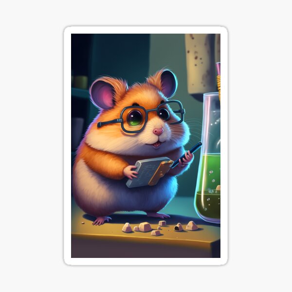 "Hamster in the laboratory doing a chemical experiment, hamster lovers ...