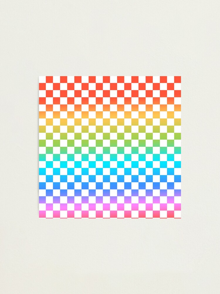"Rainbow Checkerboard " Photographic Print by misimichu | Redbubble