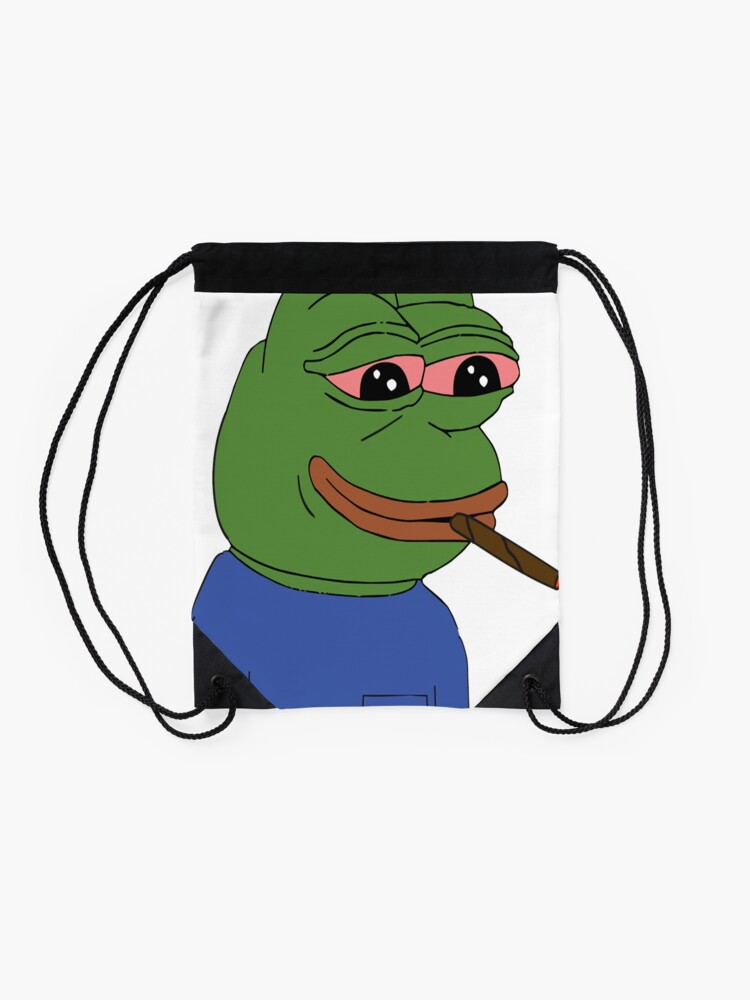 "Pepe smoking meme" Drawstring Bag for Sale by Abusive-materia | Redbubble