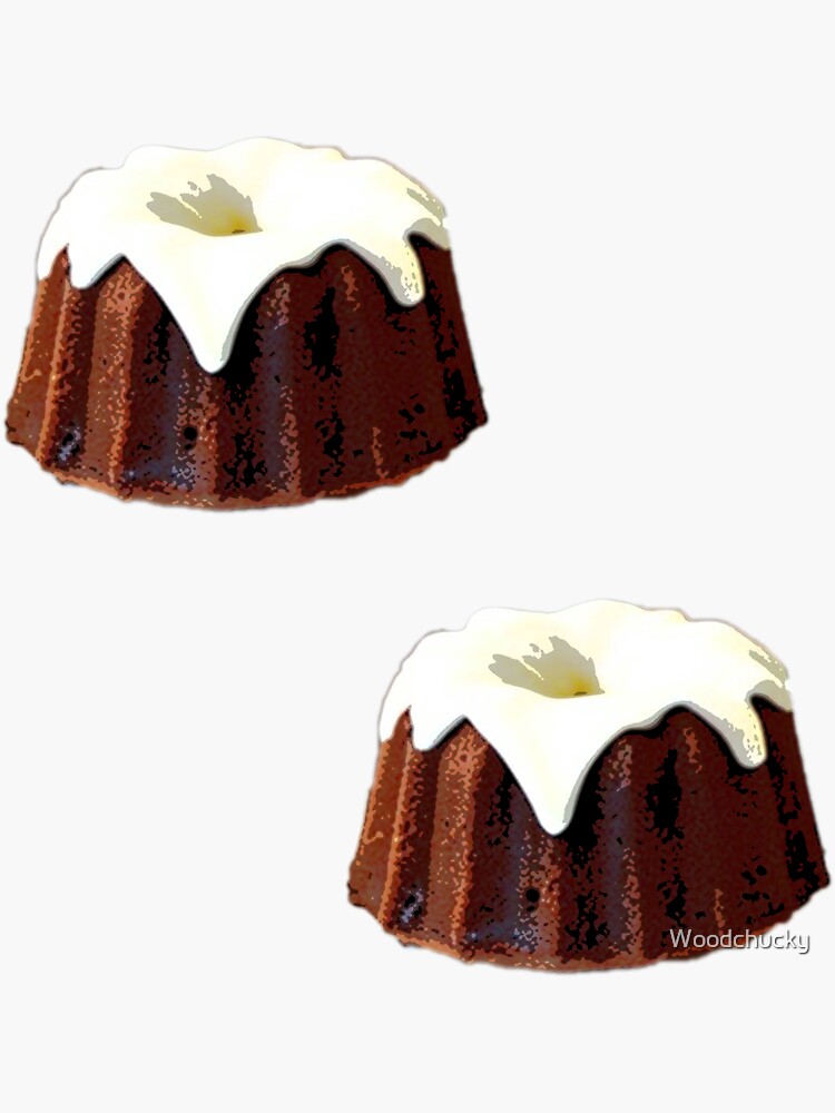"Mini Chocolate Bundt Cakes with Vanilla Frosting" Sticker for Sale by ...