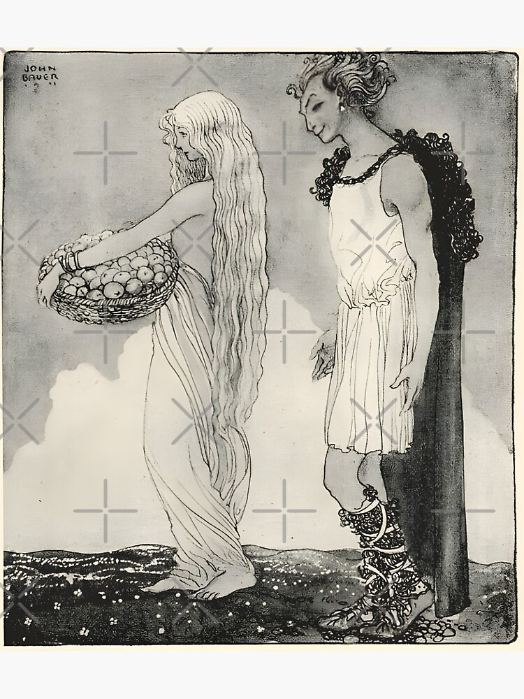 "John Bauer Loki and Idun - Bauer" Sticker for Sale by TeeARTHY | Redbubble