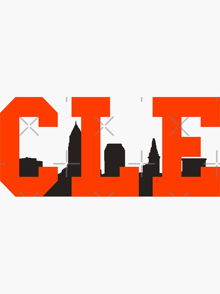 "CLE Skyline - Browns" Sticker for Sale by Iaccol | Redbubble