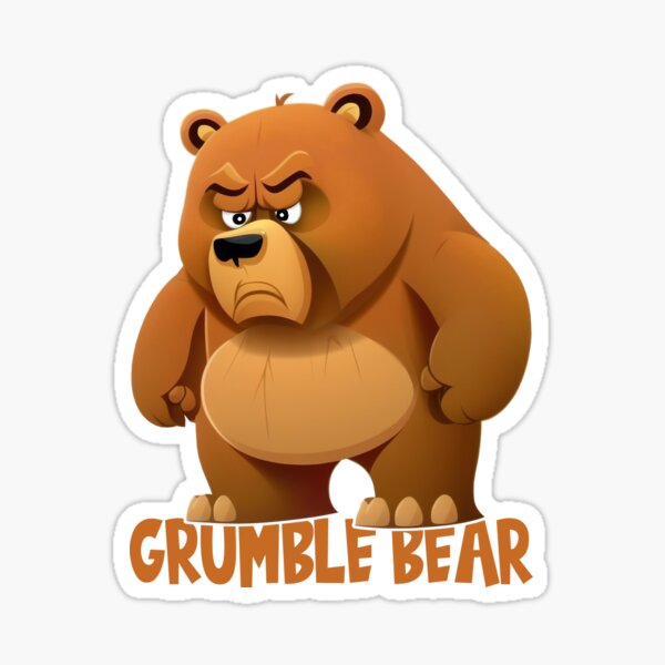 "Grumpy Funny Cartoon Bear" Sticker by sbachstroem | Redbubble