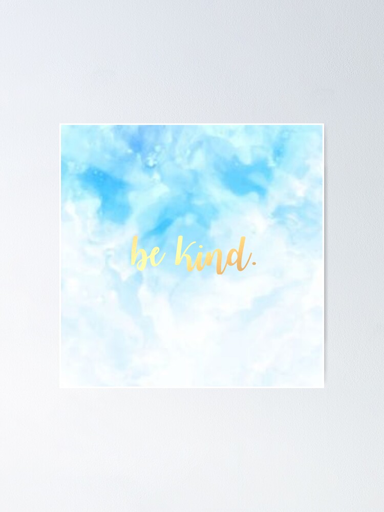 Póster «Be Kind Gold Metallic Design en acuarela azul» de ...