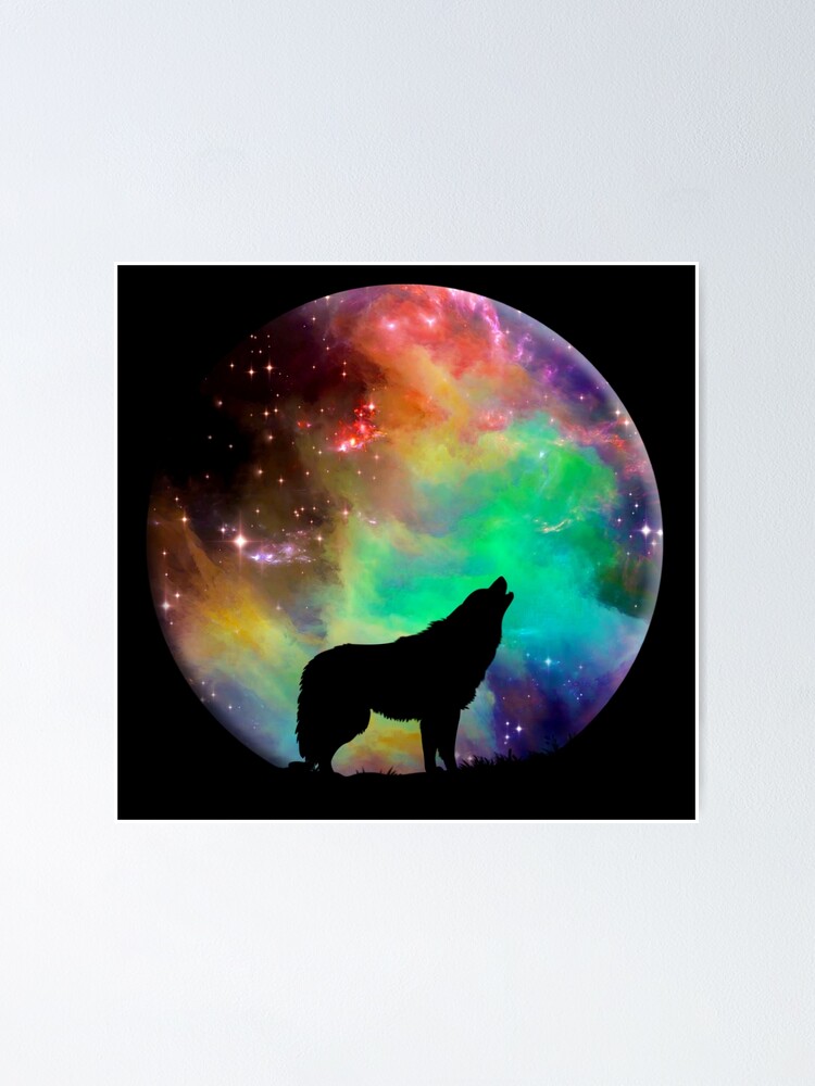 ""Howling Wolf" | Epic Galaxy Artwork Design" Poster for Sale by ...