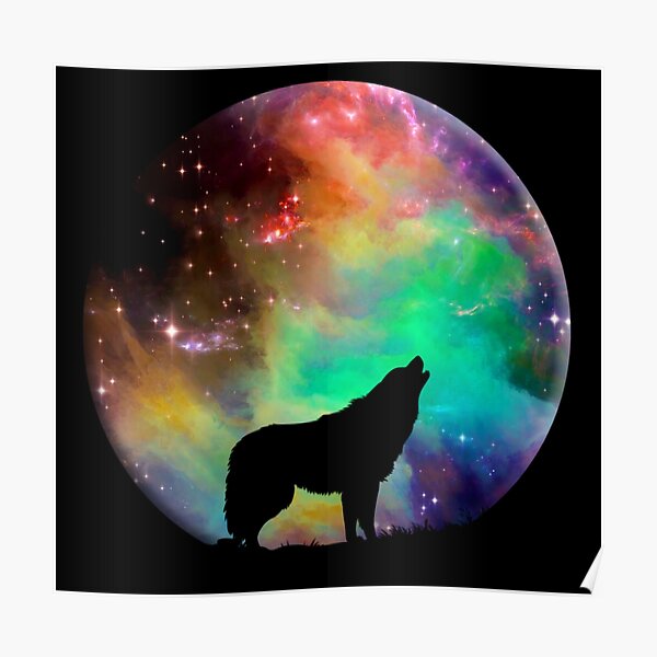 ""Howling Wolf" | Epic Galaxy Artwork Design" Poster for Sale by ...