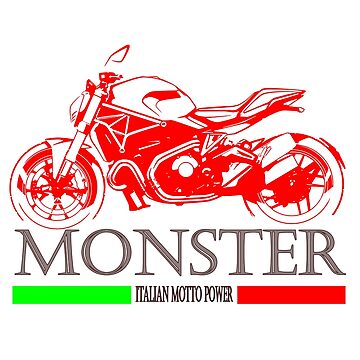 "ducati monster reed design,italian motto" Sticker for Sale by ...
