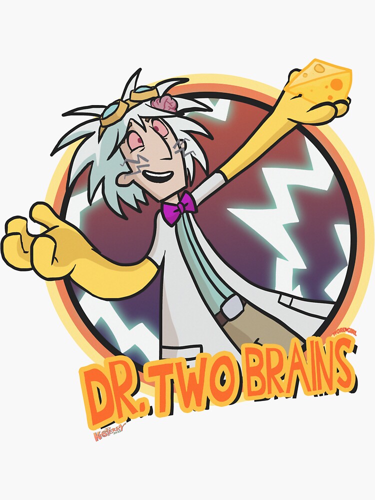 "Dr Two Brains!!!" Sticker for Sale by Kosperry | Redbubble