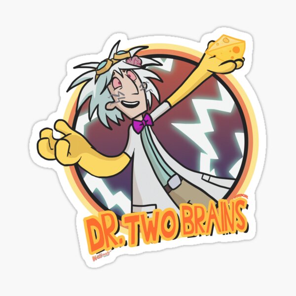 "Dr Two Brains!!!" Sticker for Sale by Kosperry | Redbubble