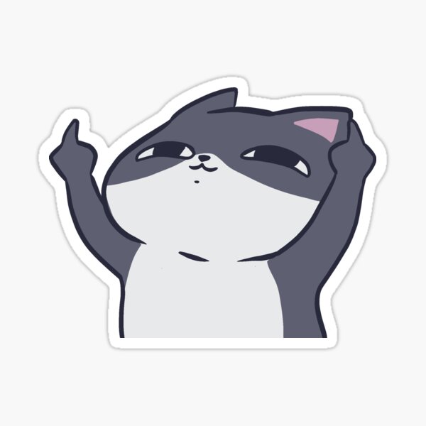 "Fk U meme Cat Middle Finger " Sticker for Sale by JentleArt | Redbubble
