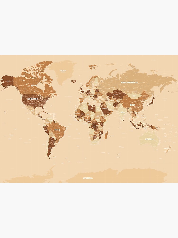Labelled World Map Canvas