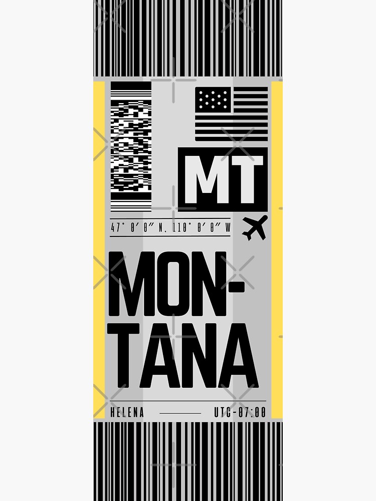"MONTANA MT - Traveler Tag Home State of Montana" Sticker for Sale by ...
