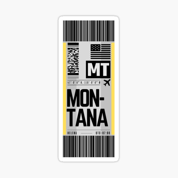 "MONTANA MT - Traveler Tag Home State of Montana" Sticker for Sale by ...