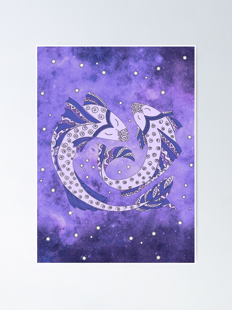 "Pisces Zodiac Two Fish Symbol" Poster for Sale by Got2BSnazzy | Redbubble