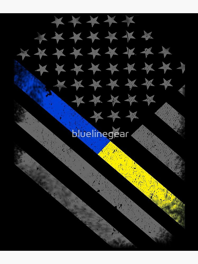 "Thin Blue Gold Line Flag Police Dispatcher" Poster by bluelinegear ...