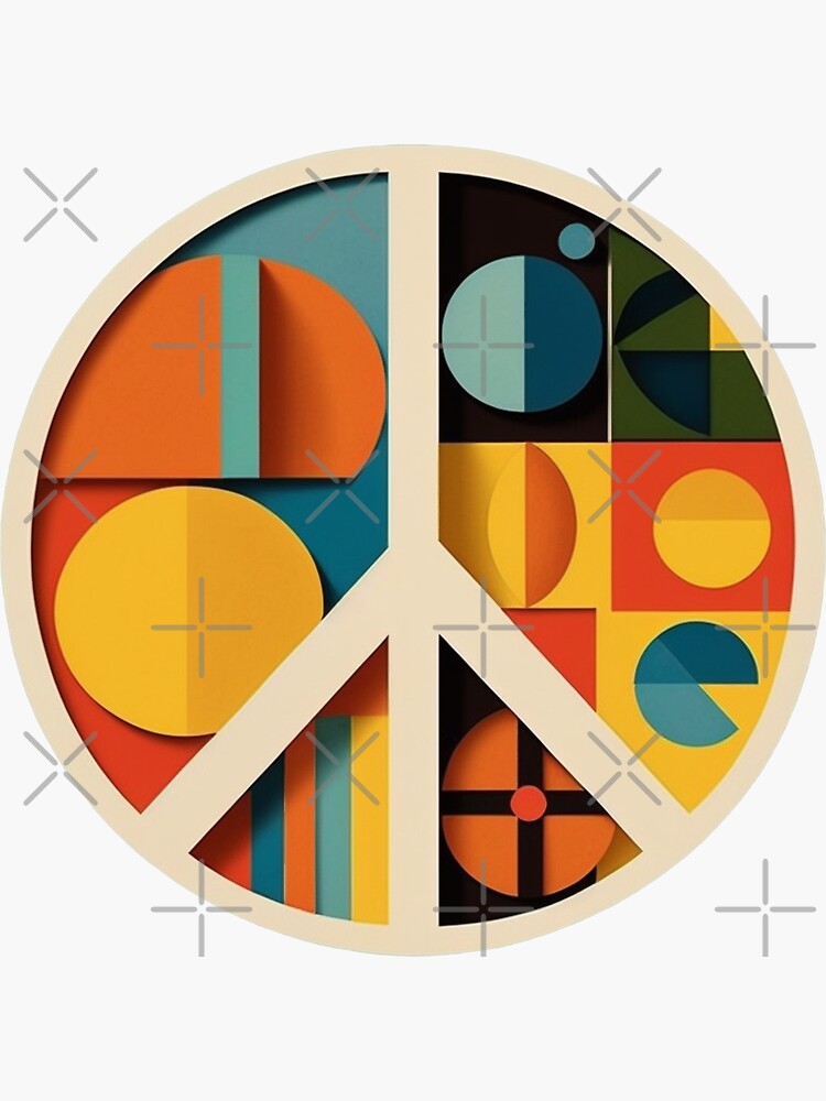 "Geometric Peace Sign" Sticker for Sale by TheJadeCat | Redbubble