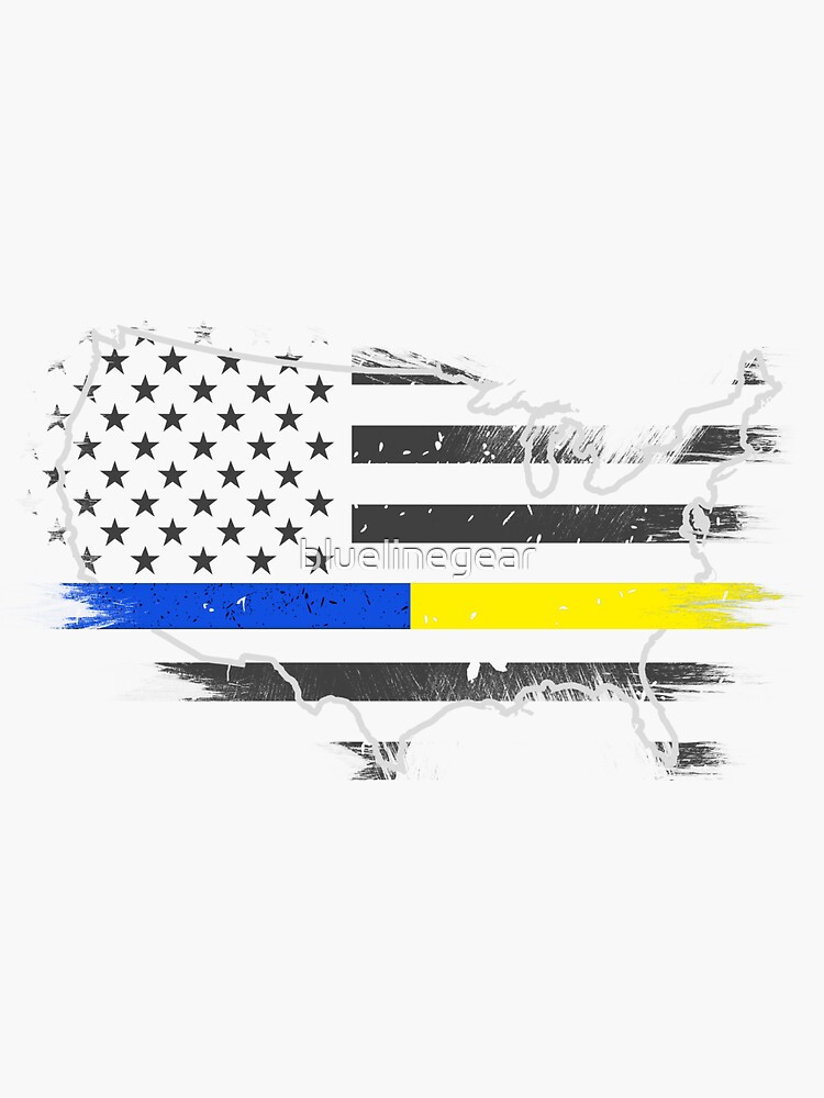 "Thin Blue Gold Line United States Flag" Sticker for Sale by ...