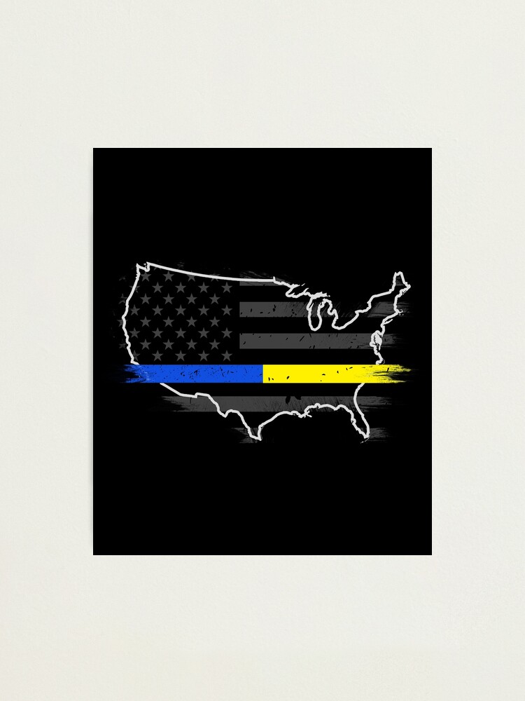"Thin Blue Gold Line United States Flag" Photographic Print for Sale by ...