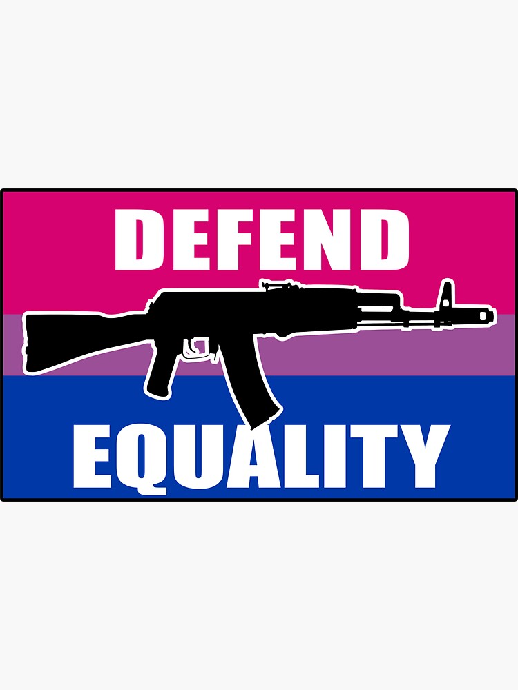 " Defend Equality bi AK Progress Pride" Sticker for Sale by Americaland ...
