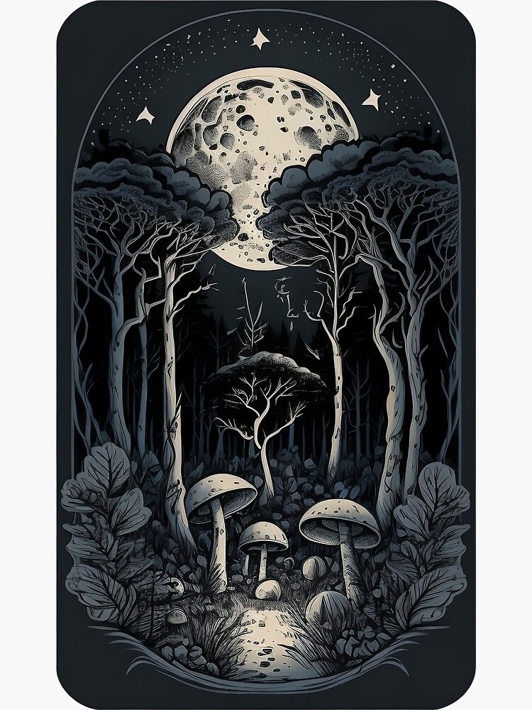 "Enchanted Forest Frame with Stars and Moons" Sticker for Sale by ...