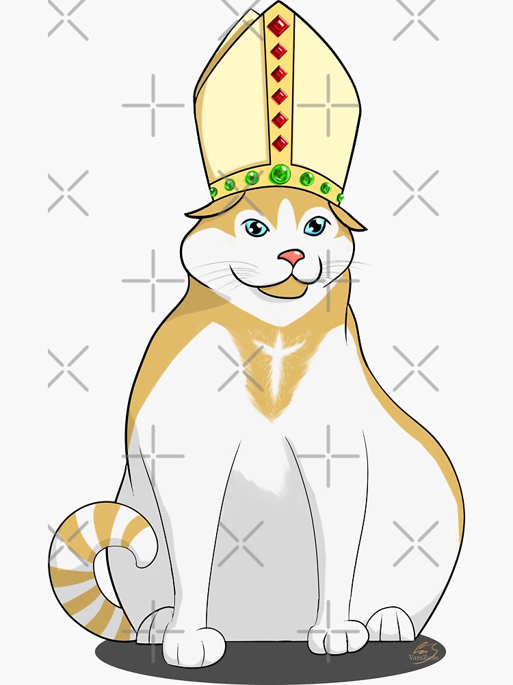 "Cat-holic - Cat pope - Catholic" Sticker for Sale by VaraZsolo | Redbubble