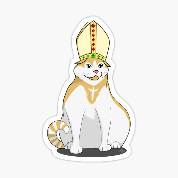 "Cat-holic - Cat pope - Catholic" Sticker for Sale by VaraZsolo | Redbubble