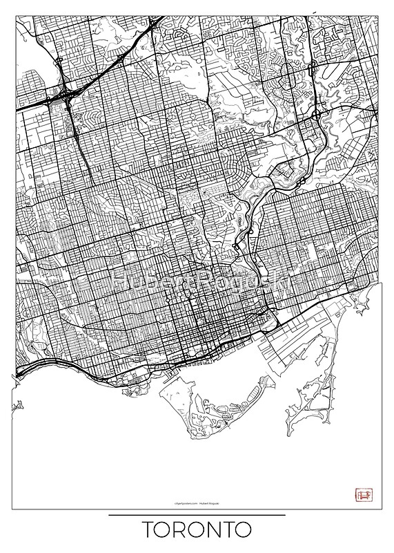 "Toronto Map Minimal" by HubertRoguski | Redbubble