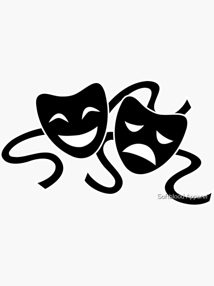 "Opera Movie Theatre Mask Happy Sad" Sticker by plante0102 | Redbubble
