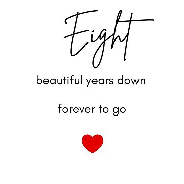 "Eighth Anniversary Card, Eight Years Down Forever To Go, 8th ...