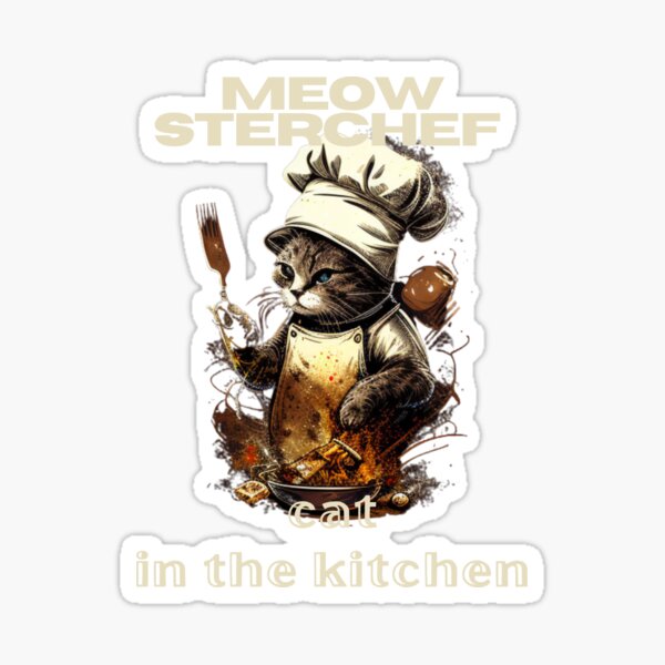 "Cat in the kitchen" Sticker for Sale by Aepiwung | Redbubble