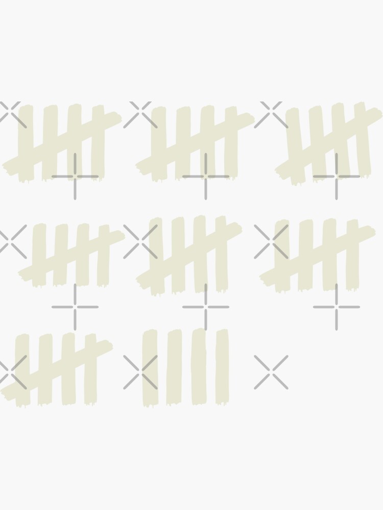 "Tally Marks" Sticker for Sale by DJBALOGH | Redbubble