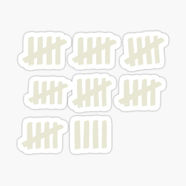 "Tally Marks" Sticker for Sale by DJBALOGH | Redbubble