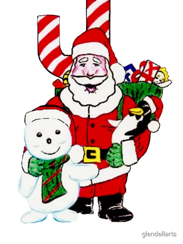 "Santa Claus Says "Hello"" by glendellarts | Redbubble