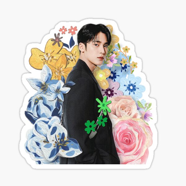 "Seventeen Oilpaint Flower Kim Mingyu (SVT)" Sticker for Sale by ...