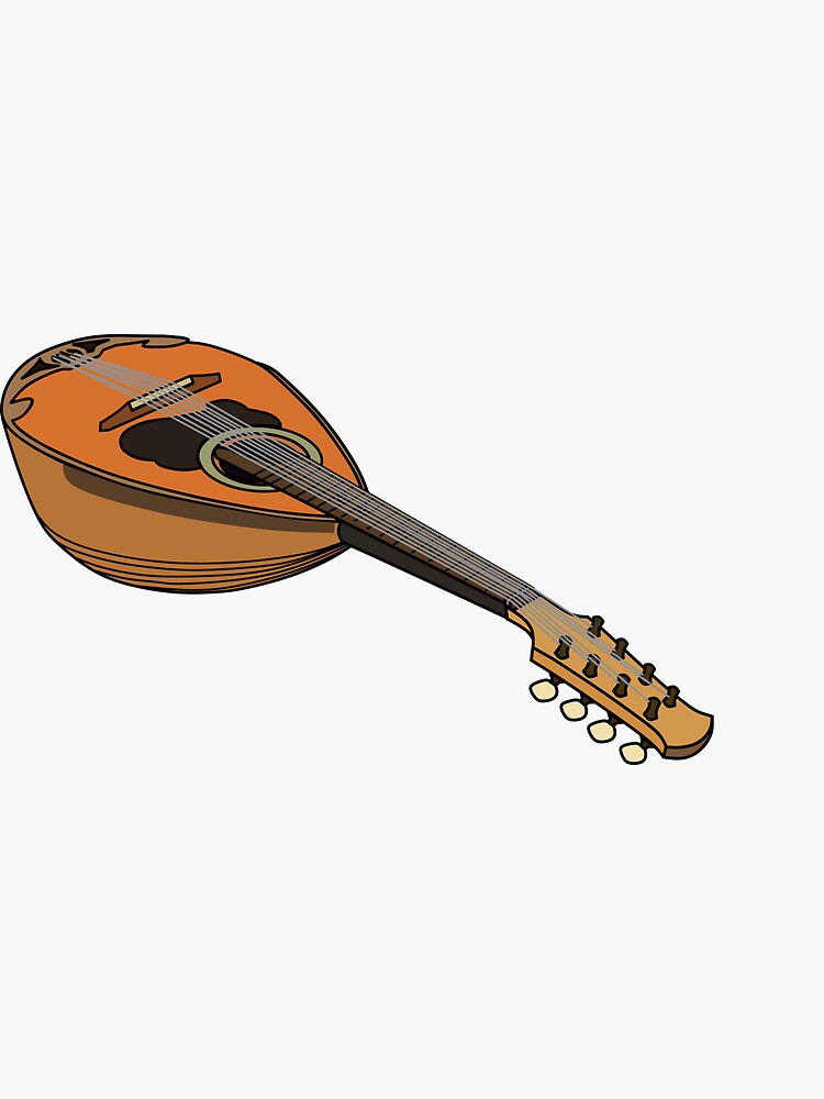 "Mandolin cartoon illustration" Sticker for Sale by Misscartoon | Redbubble