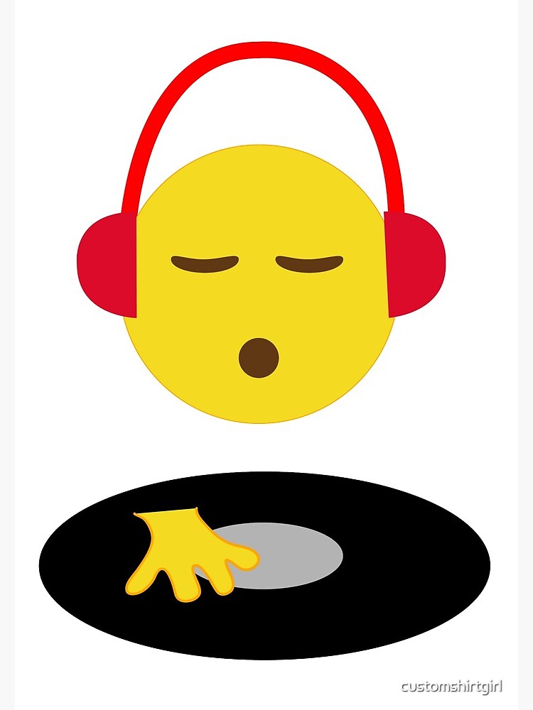 "Emoji DJ Disc Jockey Scratch Vinyl Record Turntable Retro Design ...