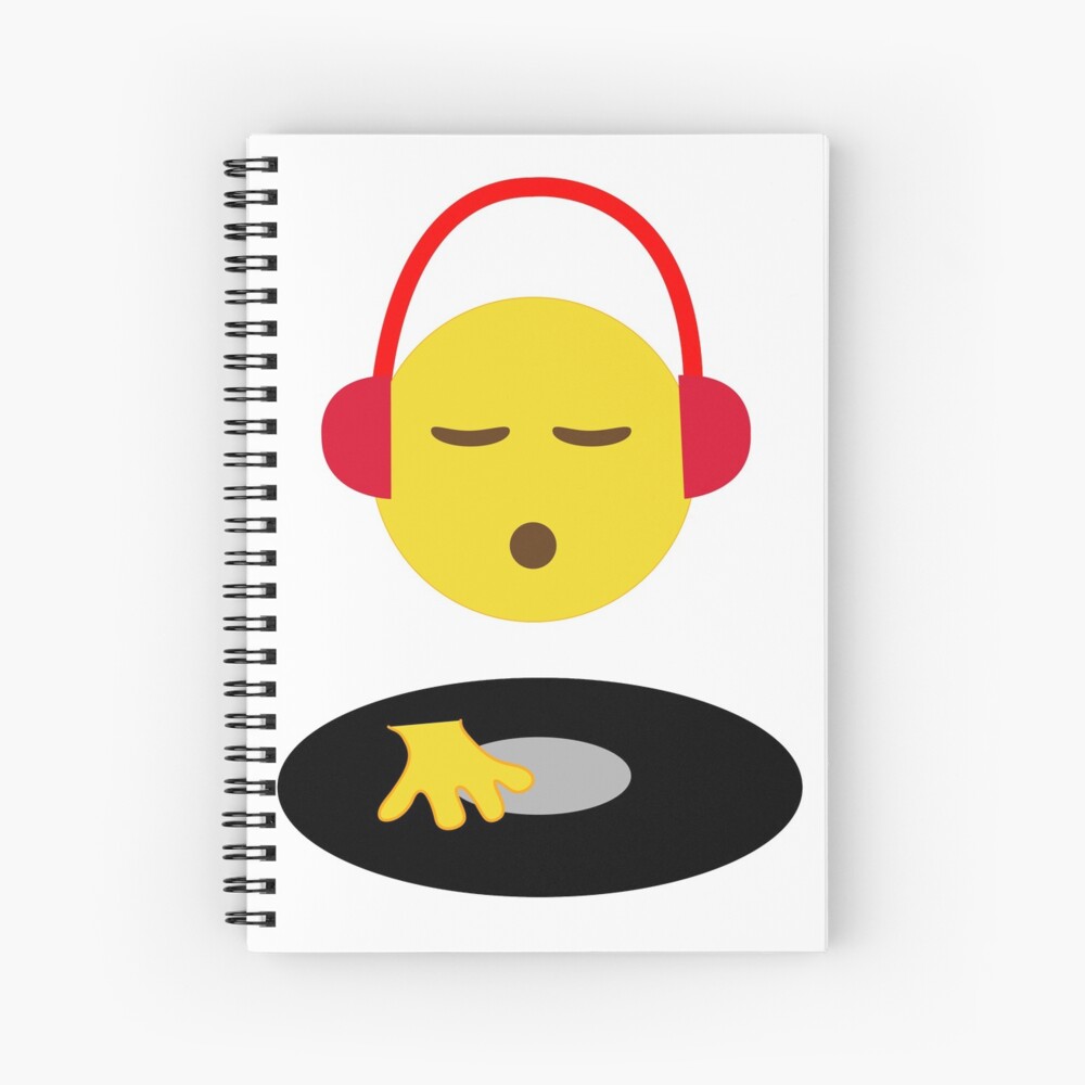 "Emoji DJ Disc Jockey Scratch Vinyl Record Turntable Retro Design ...