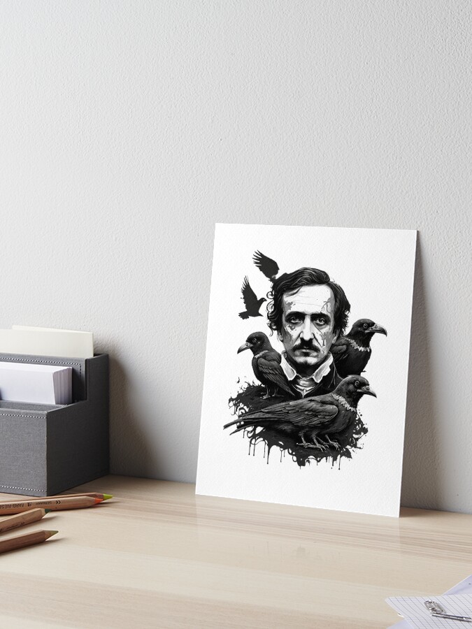 "Edgar Allan Poe Raven Gothic Literature " Art Board Print for Sale by ...