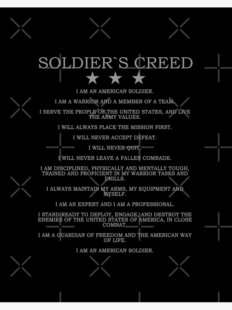 "US Soldier´s Creed Soldier´s Ethos Soldier´s Rules #2875" Art Board ...