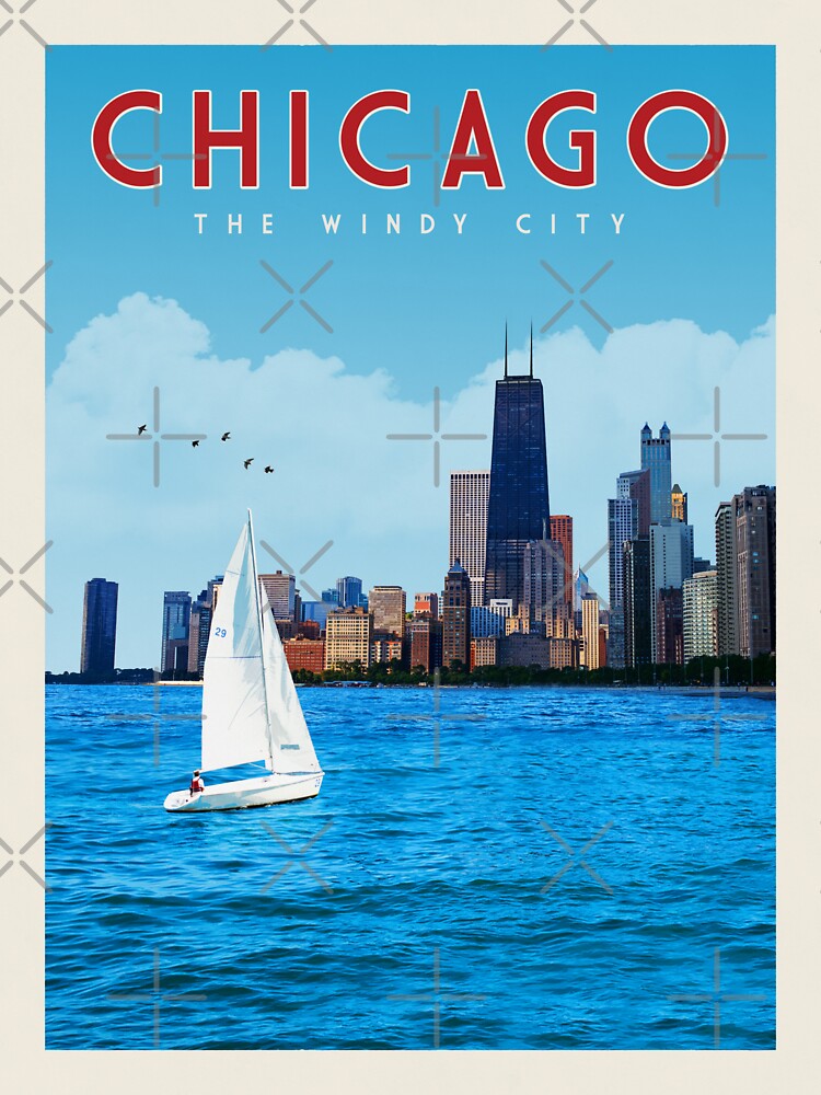 "Chicago Illinois Vintage Travel Poster" Sticker for Sale by ...