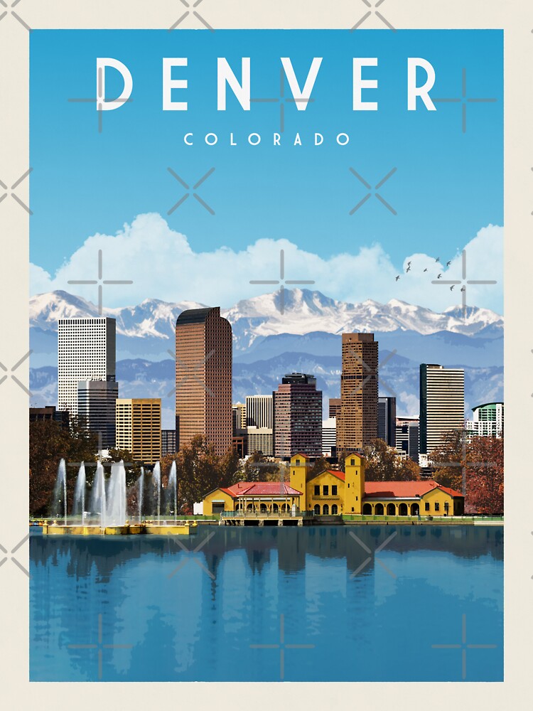 "Denver Colorado Vintage Travel Poster" Sticker for Sale by Vintaprints ...