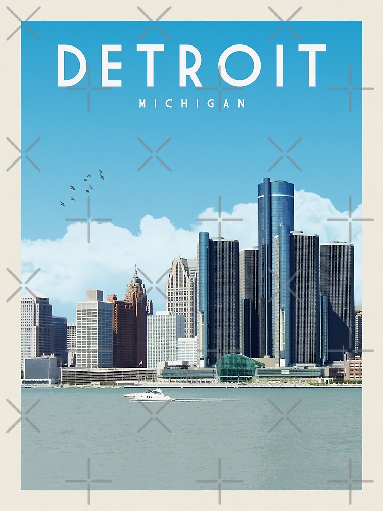 "Detroit Michigan Vintage Travel Poster" Poster for Sale by Vintaprints ...
