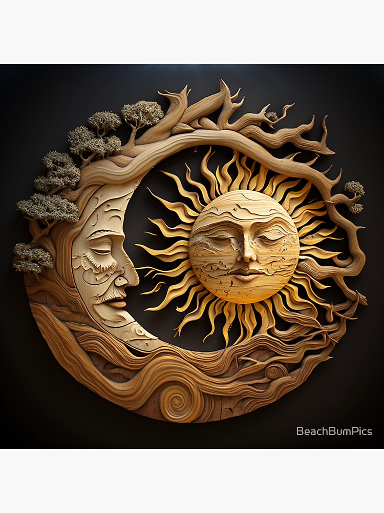 "Sun and Moon - Balance of Day and Night" Sticker for Sale by ...
