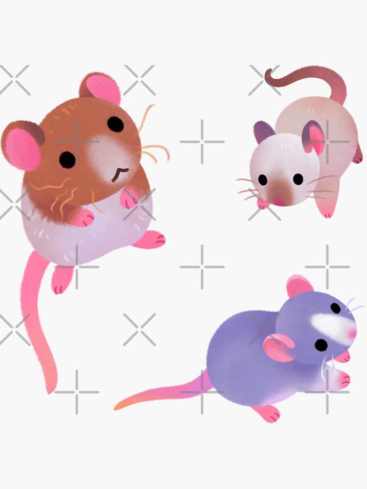 "Fancy rat - pink" Sticker for Sale by pikaole | Redbubble